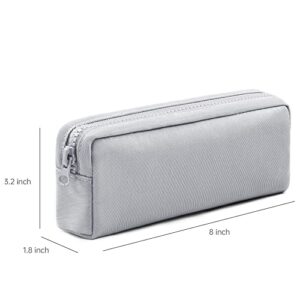 Big Capacity Pencil Case, DOBMIT Pure Color Pen Pouch with Zipper Stationary Storage Bag for Students Officers, Concrete Grey