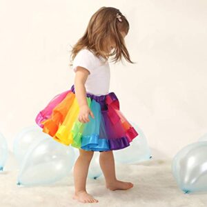 kilofly 3 Girls Ballet Dance Rainbow Tutu Princess Tulle Skirts