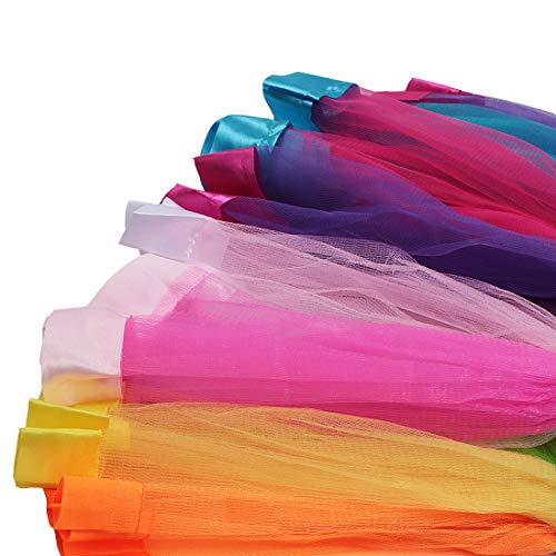 kilofly 3 Girls Ballet Dance Rainbow Tutu Princess Tulle Skirts