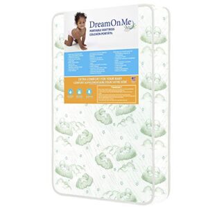 dream on me 3” firm playmat, durable vinyl cover, easy maintenance, greenguard gold environment safe playmat