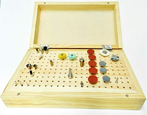 200 Hole Bur Organizer Box Deluxe Holds Jewelry Rotary Burs 1/8" & 3/32" Shanks