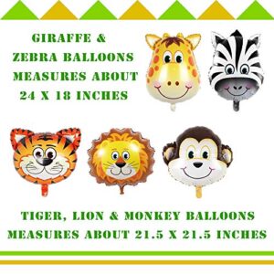 Wild One First Birthday Balloon Set Kit, 1st Animal Theme Bday Party Banner Set for Boy Girl