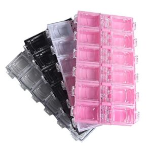 heallily nail box 4pcs/pack 12 grids plastic organizer box nail art tool jewelry storage box rhinestone organizer container case for rhinestone beads ring earrings nail organizers and storage