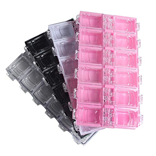 HEALLILY Nail Box 4pcs/pack 12 Grids Plastic Organizer Box Nail Art Tool Jewelry Storage Box Rhinestone Organizer Container Case for Rhinestone Beads Ring Earrings Nail Organizers and Storage