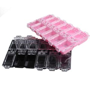 HEALLILY Nail Box 4pcs/pack 12 Grids Plastic Organizer Box Nail Art Tool Jewelry Storage Box Rhinestone Organizer Container Case for Rhinestone Beads Ring Earrings Nail Organizers and Storage