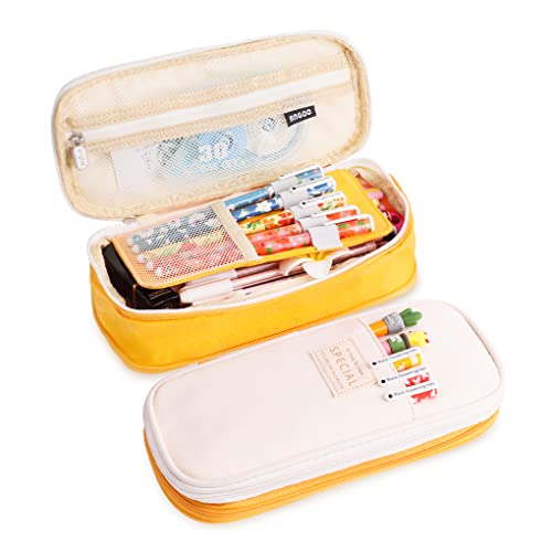 Oyachic Big Capacity Pencil Case Telescopic Pencil Pouch Zipper Pen Bag Canvas Markers Organization Makeup Bag Stationery Box Pencil Holder Office School Supplies