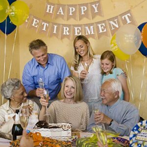 LINGTEER Happy Retirement Burlap Bunting Banner Perfect for Retirement Office Farewell Party Gift Decorations.