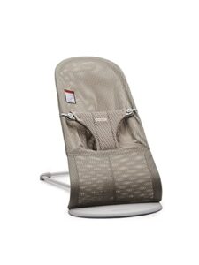 babybjörn babybjÖrn bouncer bliss, 3d mesh, light grey frame, grey/beige, gray beige mesh (006102us)