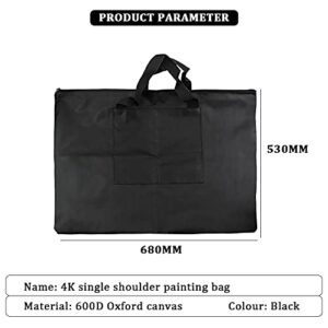 1 Pcs Waterproof Canvas Art Portfolio Bag ,Artist Drawing Tote Bag ,for Putting Student Art Work and Artist Work ,Black, 680mmx530mm