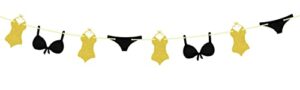 bachelorette banner gold black glitter, lingerie party decorations, bachelorette party banner, lingerie shower decorations, bridal shower banner, bra panties banner, bachelorette party decorations