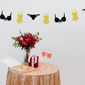 Bachelorette Banner Gold Black Glitter, Lingerie Party Decorations, Bachelorette Party Banner, Lingerie Shower Decorations, Bridal Shower Banner, Bra Panties Banner, Bachelorette Party Decorations