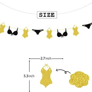 Bachelorette Banner Gold Black Glitter, Lingerie Party Decorations, Bachelorette Party Banner, Lingerie Shower Decorations, Bridal Shower Banner, Bra Panties Banner, Bachelorette Party Decorations