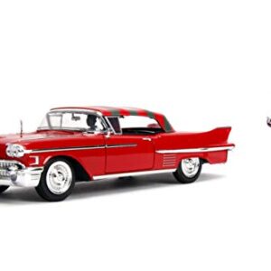 Jada Toys 1:24 Nightmare - '57 Cadillac W/Figure, Red, Standard, 26066