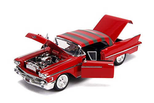 Jada Toys 1:24 Nightmare - '57 Cadillac W/Figure, Red, Standard, 26066