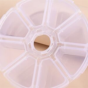 8 Compartments Jewelry Dividers Box Plastic Clear Round Storage Box Earring Bead Case Storage Container for Beads, Nail Art, Crafts