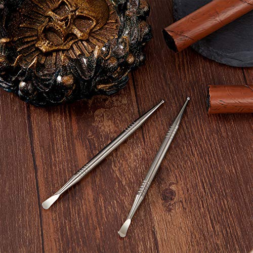 2 Pieces 110 mm Grade 2 Titanium Tools Silver Wax Carving Tools with Non-Slip Handle Sculpting Modeling Tool Spoon 4.33 Inch