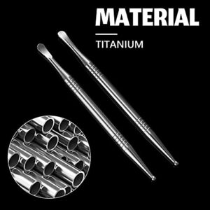 2 Pieces 110 mm Grade 2 Titanium Tools Silver Wax Carving Tools with Non-Slip Handle Sculpting Modeling Tool Spoon 4.33 Inch