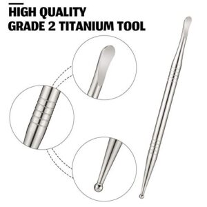 2 Pieces 110 mm Grade 2 Titanium Tools Silver Wax Carving Tools with Non-Slip Handle Sculpting Modeling Tool Spoon 4.33 Inch