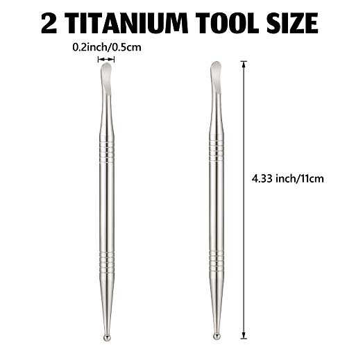 2 Pieces 110 mm Grade 2 Titanium Tools Silver Wax Carving Tools with Non-Slip Handle Sculpting Modeling Tool Spoon 4.33 Inch