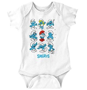 smurfs squad papa smurfette cartoon baby romper boys or girls