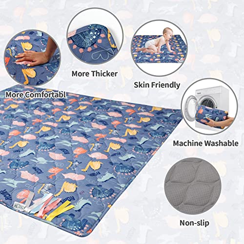 DHZJM Baby Play Mat,50x50 Playpen Mat,One-Piece Crawling Mat Non Slip Baby Mat for Floor,Tummy Time Mat- Compatible for LIAMST Baby Playpen 50x50 Inches-Baby Registry Search(Dinosaur)