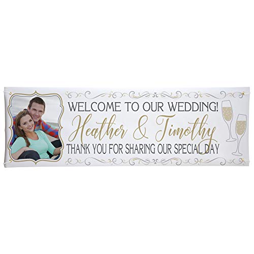 Let's Make Memories Personalized Celebration Photo Banner - White - 6ft Special Event Banner - For Any Occasion - Customize With Message and Photo