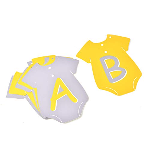 JOYMEMO Yellow Grey Elephant Baby Shower Decorations Neutral for Boy or Girl, Welcome Baby Banner Elephant Garland Confetti Balloons for Gender Neutral Baby Decor