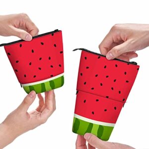 swono watermelon slices pencil holder seeds skin texture stand up pencil case organizer pencil pouch makeup bag great for teens girls boys gift red