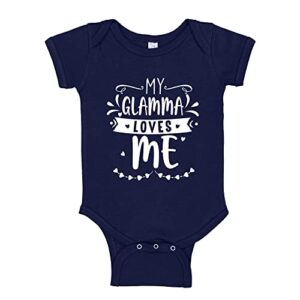 my glamma loves me baby bodysuit one piece 12 mo navy blue