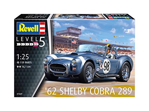 Revell RV07669 '62 Shelby Cobra 289 Model Kit, Unpainted