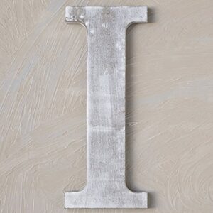 The Lucky Clover Trading I Wood Block, 14" L, Charcoal Grey Wall Letter, Gray