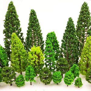 momoonnon 36 pieces model trees 1.36-6 inch mixed model tree train scenery architecture trees fake trees for diy crafts, building model, scenery landscape natural green