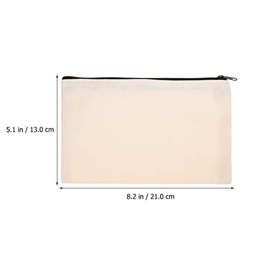 STOBOK Canvas Tool Bags 25 Pieces Blank DIY Craft Bag Canvas Pen Pencil Case for School Supplies Invoice Bill