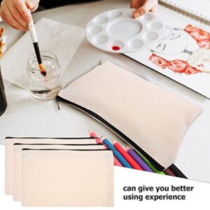 STOBOK Canvas Tool Bags 25 Pieces Blank DIY Craft Bag Canvas Pen Pencil Case for School Supplies Invoice Bill