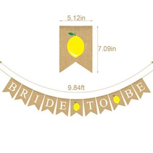 Rainlemon Bride to Be Banner Jute Burlap Lemon Bridal Shower Lemonade Party Decoration