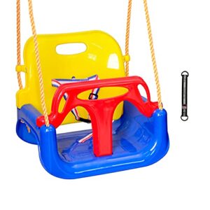 RedSwing 3-in-1 Baby Swing Seat, Toddler Swing, Anti-Flip Snug & Secure Detachable Infants to Teens Kids Swing Seat for Outside Playground, Blue