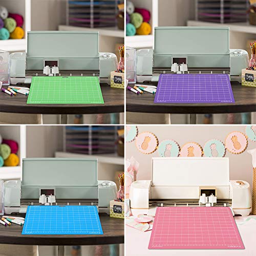 EVISWIY Variety Mats for Cricut Explore Air 2/Air/One/Maker StandardGrip/LightGrip/StrongGrip/FrabricGrip Multiple Adhesive Sticky Green Blue Purple Pink Cricket 12x12 Cutting Mats for Cricut 5 Pack