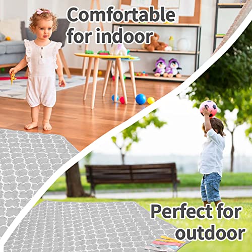 Dad-Baby Hexagon Playpen Mat,Baby Playmat Fits Regalo Play Yard and hiccapop PlayPod Portable Playpen,Carry Bag,Add Visual Stimulation, 6 Panel Playpen Mattress Non Slip Kids Tent Mat (Moroccan Grey)