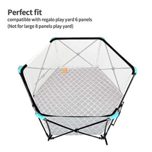 Dad-Baby Hexagon Playpen Mat,Baby Playmat Fits Regalo Play Yard and hiccapop PlayPod Portable Playpen,Carry Bag,Add Visual Stimulation, 6 Panel Playpen Mattress Non Slip Kids Tent Mat (Moroccan Grey)