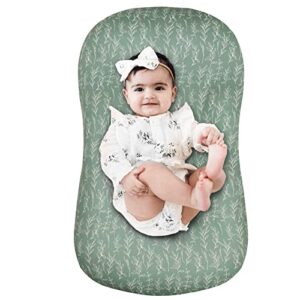 Newborn Lounger Cover for Boys Girls, Soft Snug Fitted Baby Lounger Slipcover, Removable Cover for Infant Lounger Pillow, Green Sage