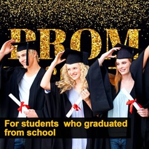 Prom 2023 Banner Graduation Prom Party Decorations Supplies Large Congrats Banner Photo Backdrop Graduation Prom Banner Hanging (Black, Gold)