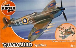 airfix quickbuild supermarine spitfire airplane brick building plastic model kit j6000 brown