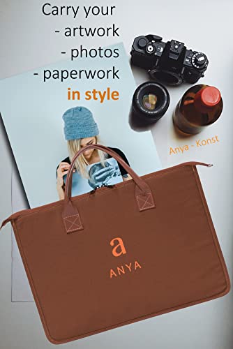 ANYA Art portfolio bag, artist carrying case, storage bag for artwork, posters with zipper and handles, light weight art bag for professionals, students KONST