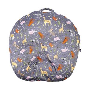 ibrafashion removable cover for newborn lounger fits infant lounger pillow 100% soft cotton jungle animals grey