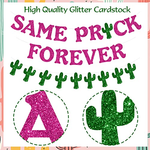 Mexican Bachelorette Party Decorations | Rose Red Glitter Same Prick Forever Banner Cactus Garland | Mexican Fiesta | Funny Bridal Shower Decorations | Hen Party Decoration