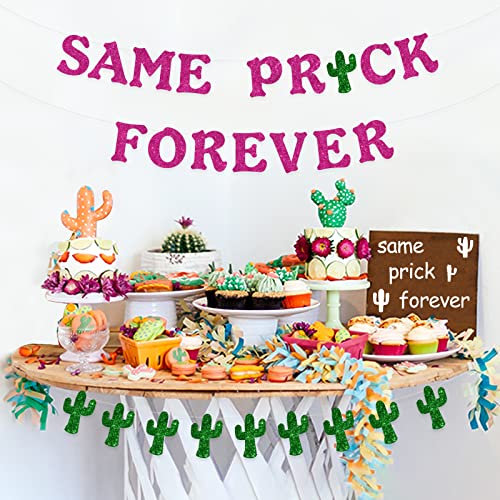 Mexican Bachelorette Party Decorations | Rose Red Glitter Same Prick Forever Banner Cactus Garland | Mexican Fiesta | Funny Bridal Shower Decorations | Hen Party Decoration