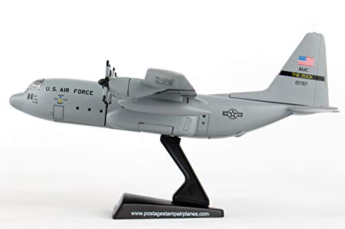 Daron Worldwide Trading Postage Stamp USAF C-130 1/200 Spare 617 Airplane Model, White