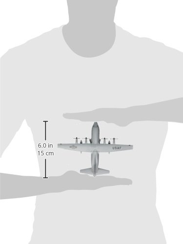 Daron Worldwide Trading Postage Stamp USAF C-130 1/200 Spare 617 Airplane Model, White