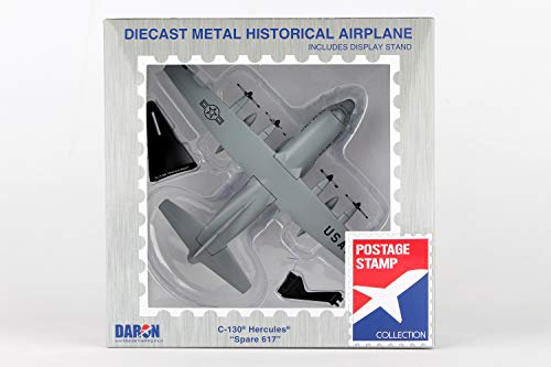 Daron Worldwide Trading Postage Stamp USAF C-130 1/200 Spare 617 Airplane Model, White