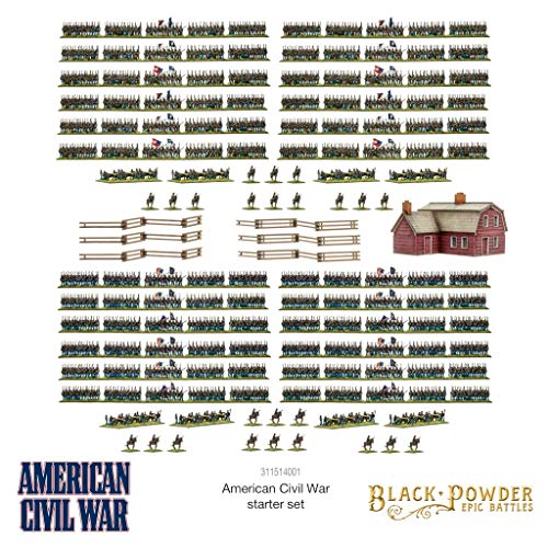 WarLord Black Powder Epic Battles American Civil War Starter Set Military Table Top Wargaming Plastic Model Kit 311514001 , Green